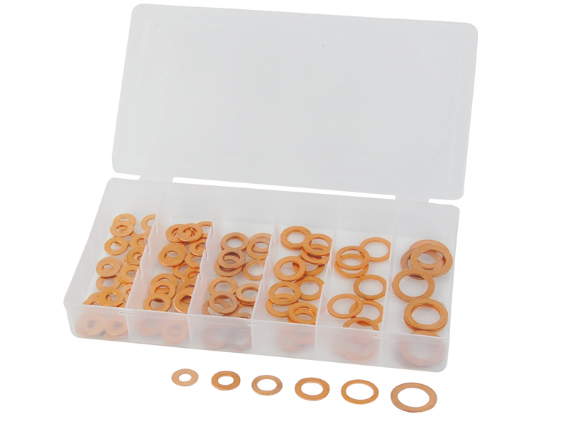www.hoseshop.com: Copper Washer Assortment (100 PC)